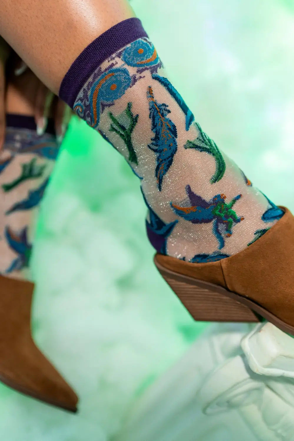 WICKED ELPHABA'S POWER SHIMMER SHEER CREW SOCKS – Hummingbird The Shop