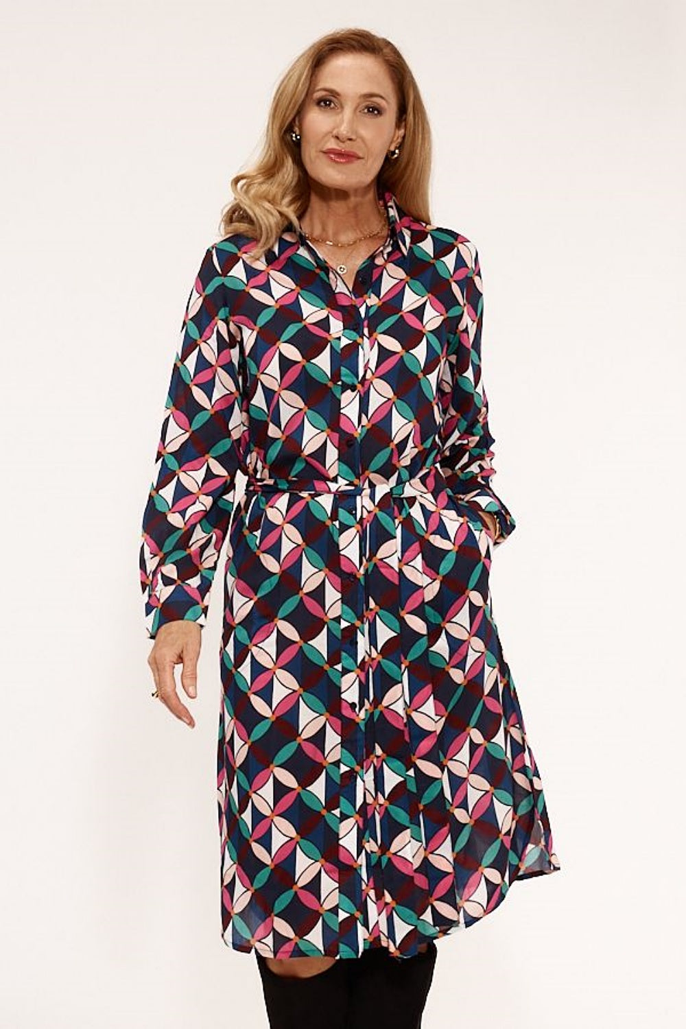 GEO SHIRTMAKER DRESS – Hummingbird The Shop